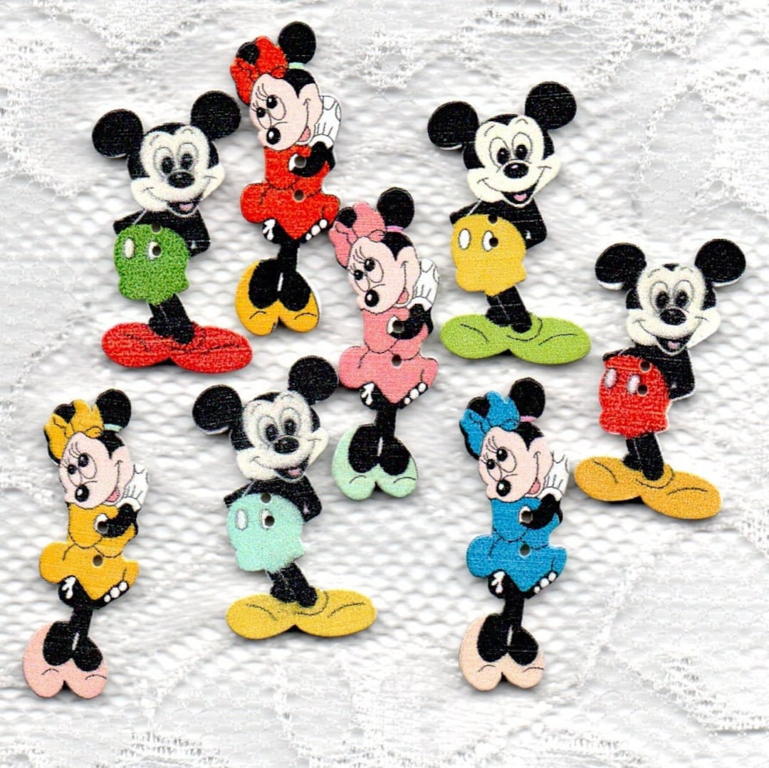 Children's Buttons, Mickey and Minnie Mouse - Etsy
