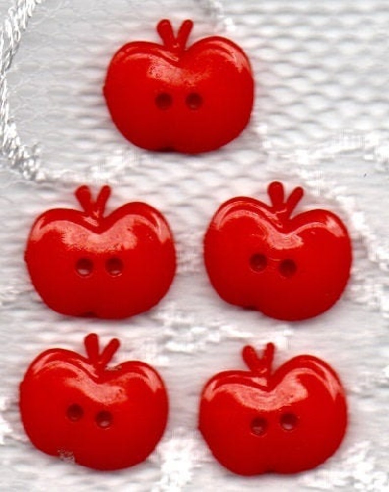 5 Children's Buttons, Apples - Etsy