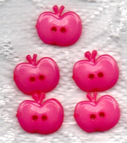 5 Children's Buttons, Apples - Etsy