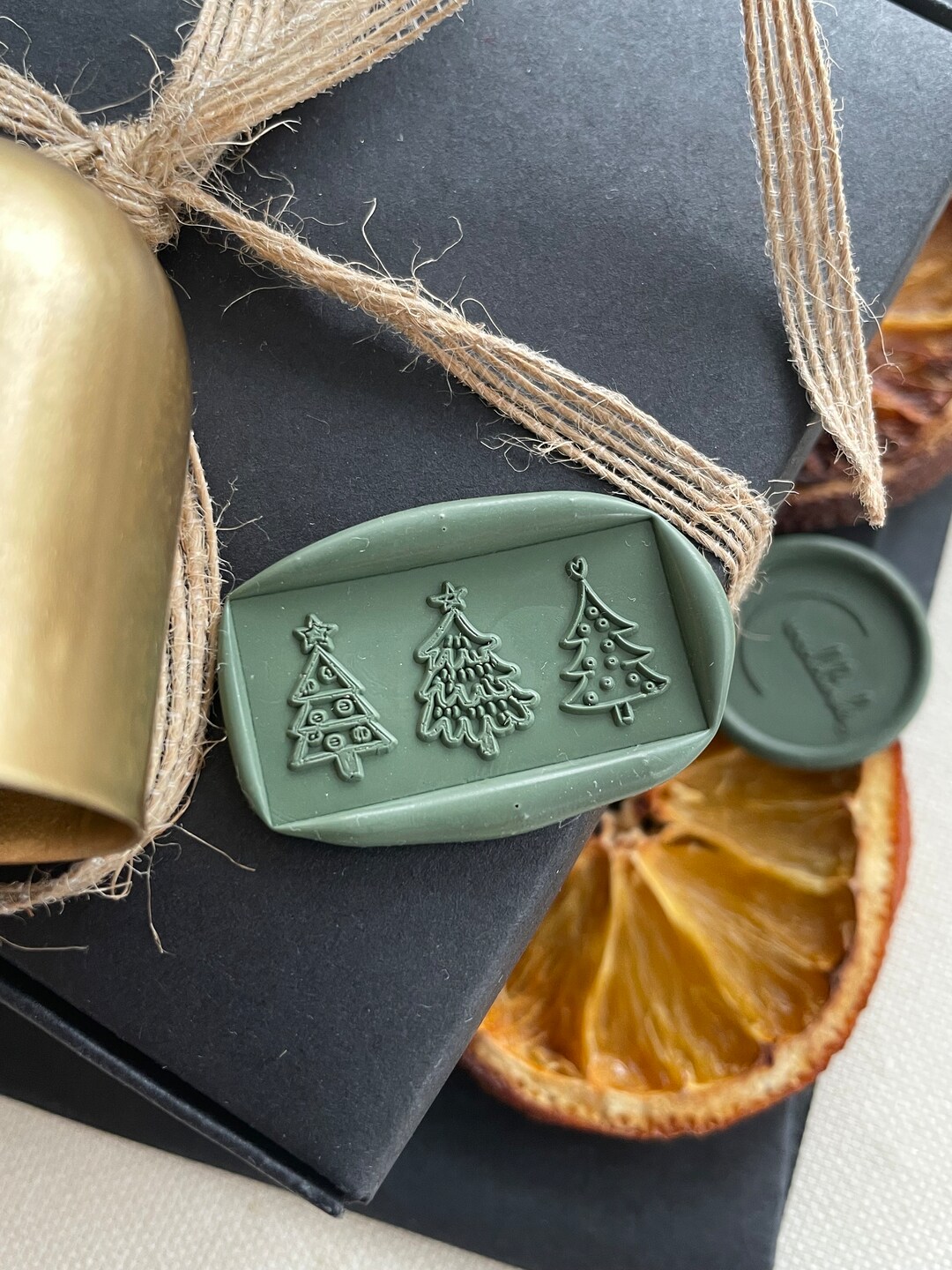 Christmas Trees Rectangular Wax Stamp / Christmas Wax Stamp - Etsy