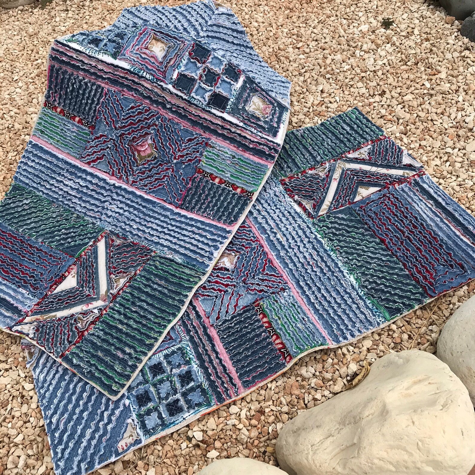 Set Two Denim Rugs Super Soft Chenille Rag Rug Throw Rug Kitchen Rug ...