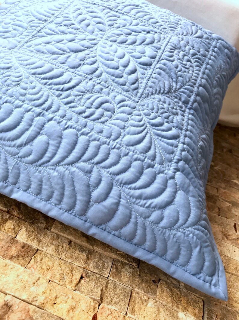 Blue Cushion Sofa Cushion Quilted Decorative Sofa Cushion Cotton Fabric Cushion Decorative ...