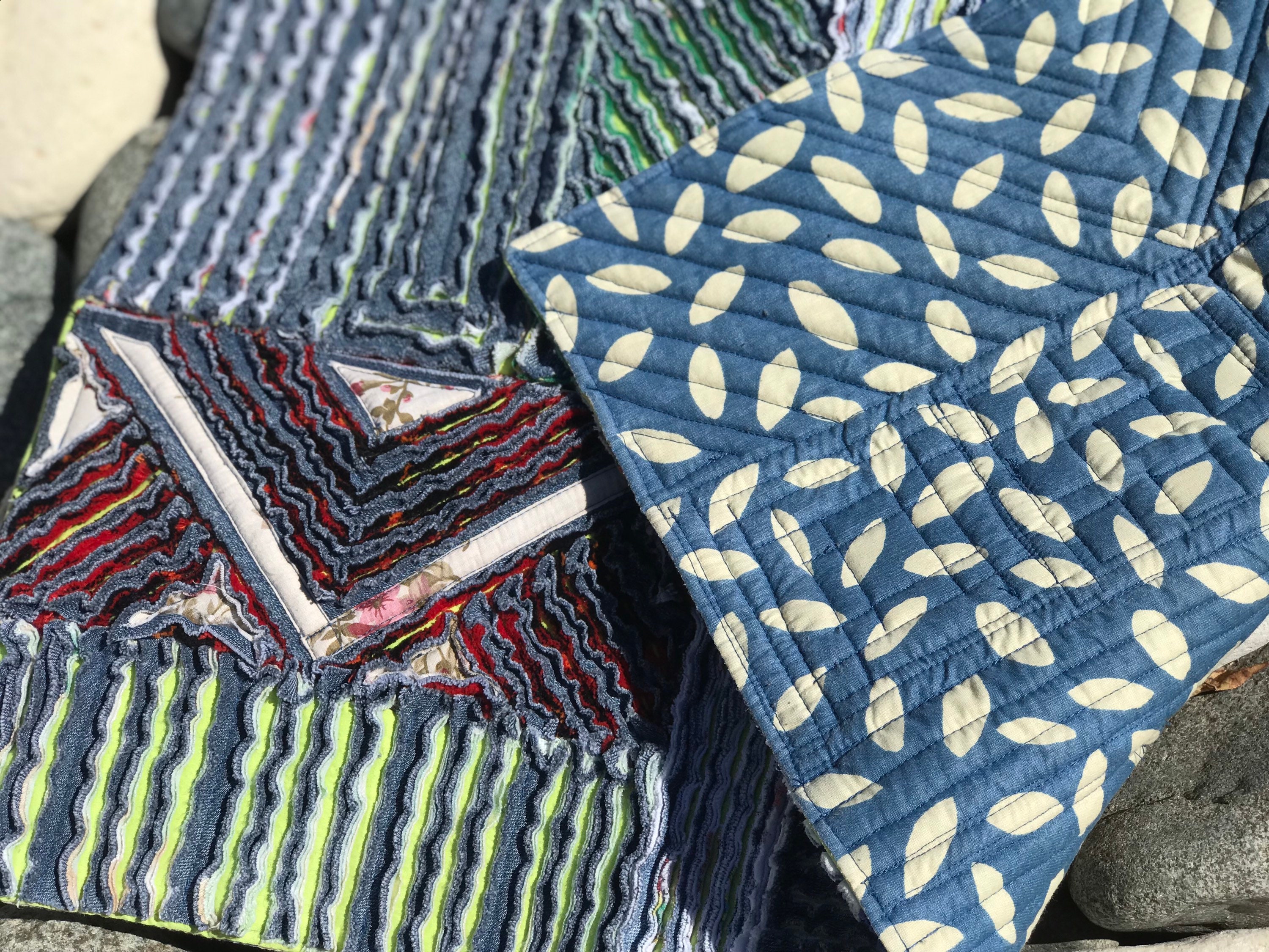 Set Two Denim Rugs Super Soft Chenille Rag Rug Throw Rug Kitchen Rug ...