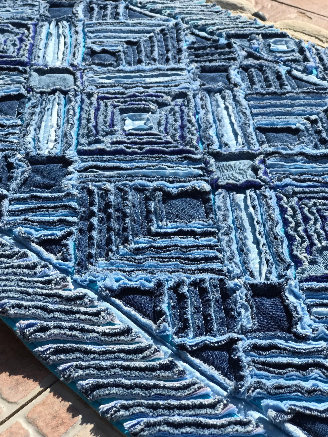 Set Two Denim Rugs Super Soft Chenille Rag Rug Throw Rug Kitchen Rug ...