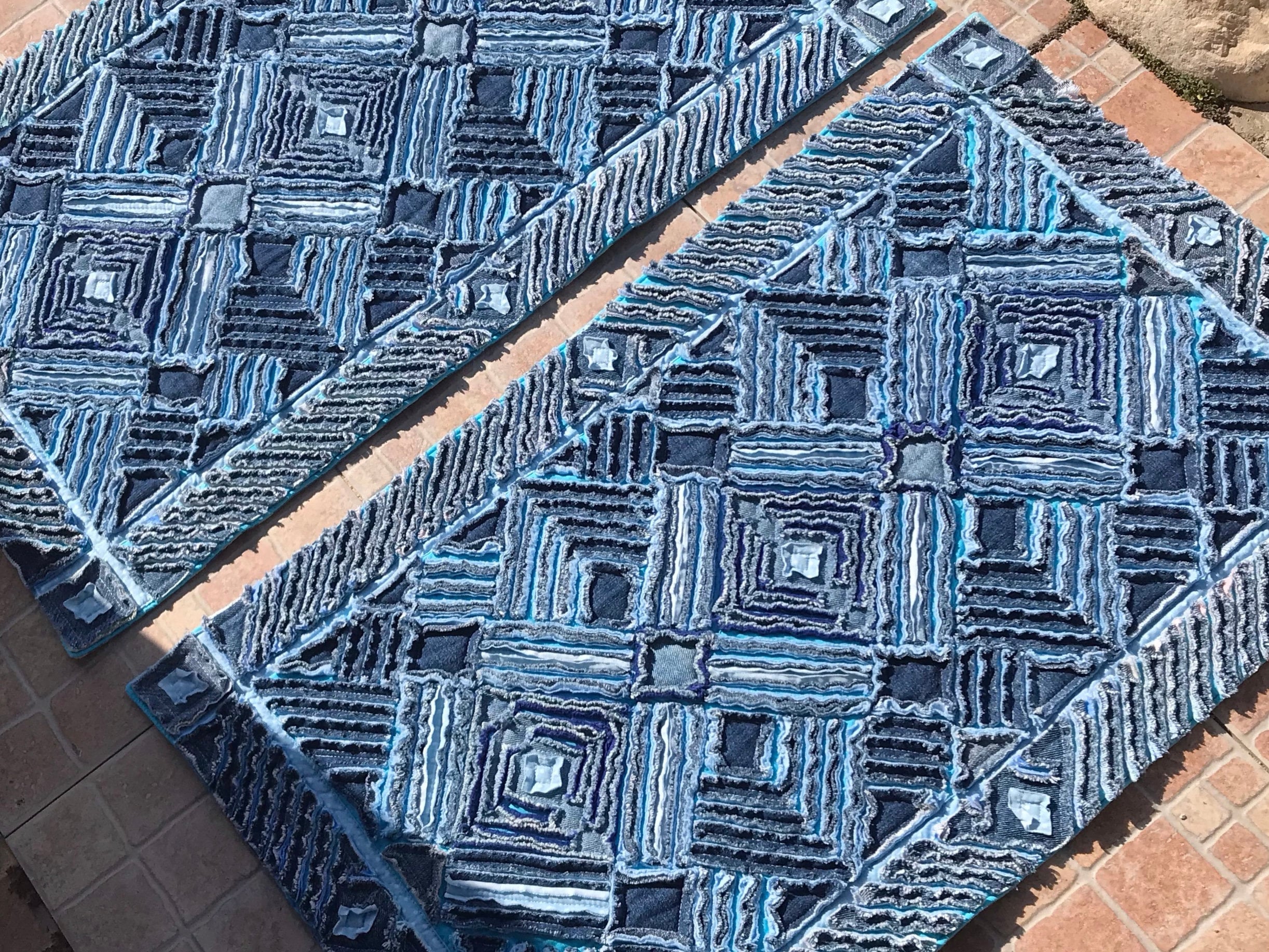 Set Two Denim Rugs Super Soft Chenille Rag Rug Throw Rug Kitchen Rug ...