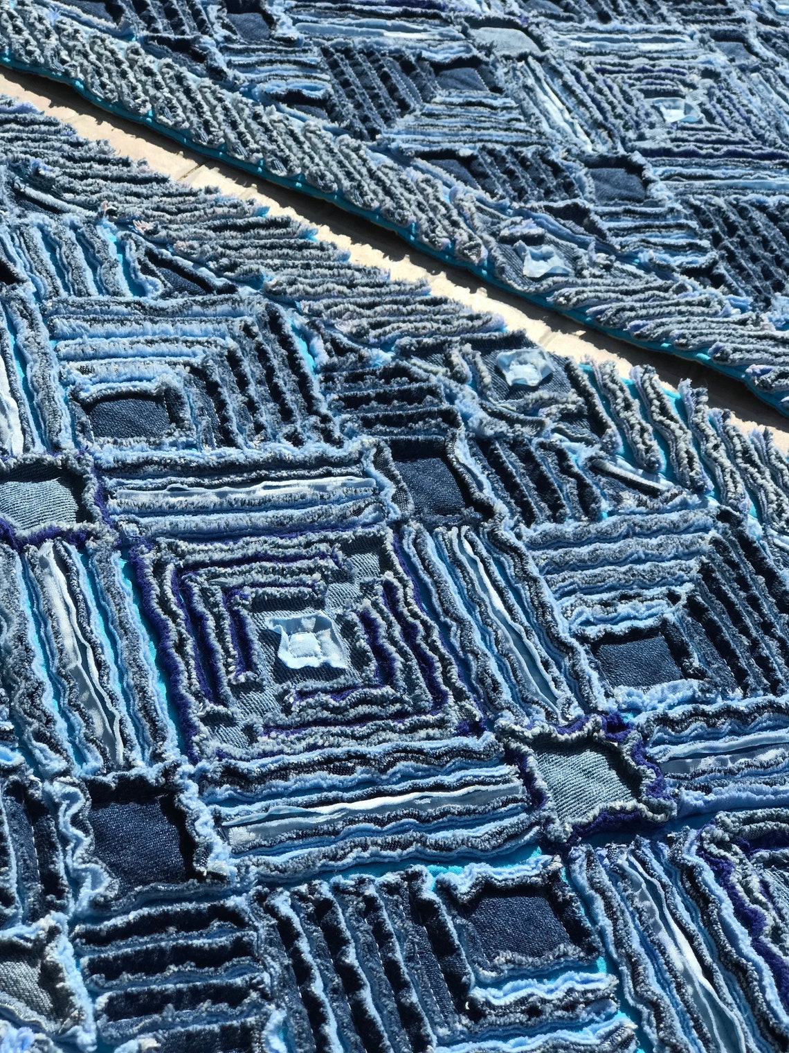 Set Two Denim Rugs Super Soft Chenille Rag Rug Throw Rug Kitchen Rug ...