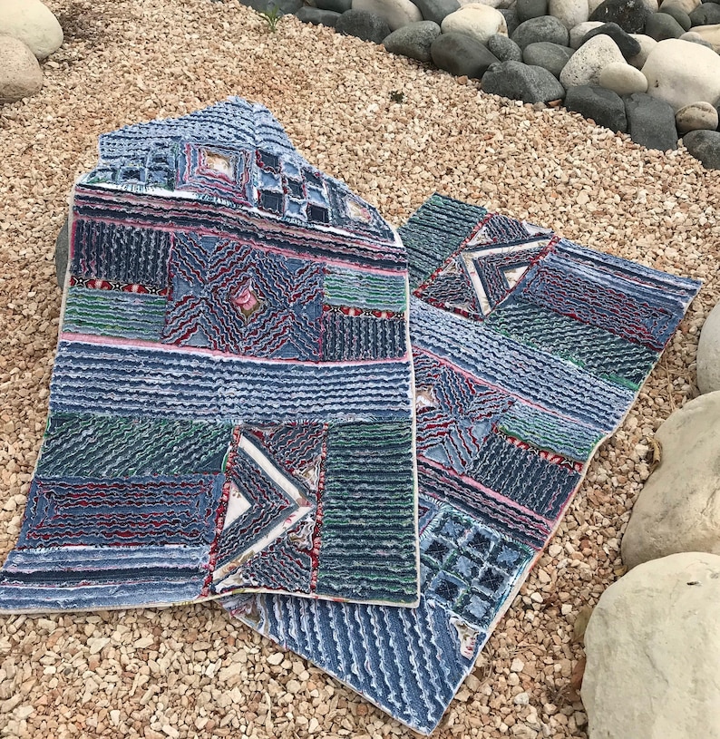 Set Two Denim Rugs Super Soft Chenille Rag Rug Throw Rug Kitchen Rug ...