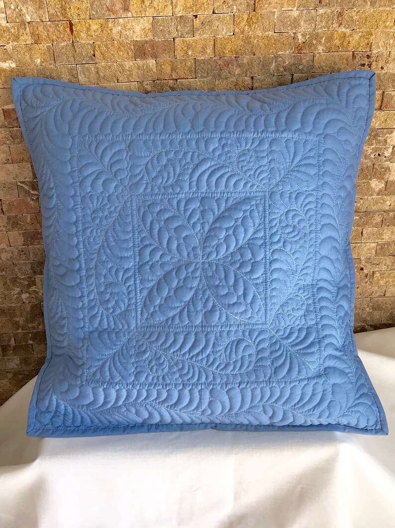 Blue Cushion Sofa Cushion Quilted Decorative Sofa Cushion Cotton Fabric Cushion Decorative ...