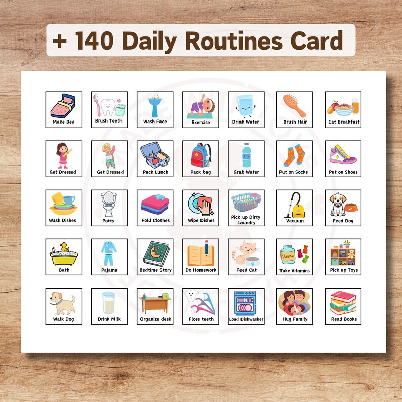 Daily Routine Chore Chart for Girl - Responsibility & Reward Chart ...