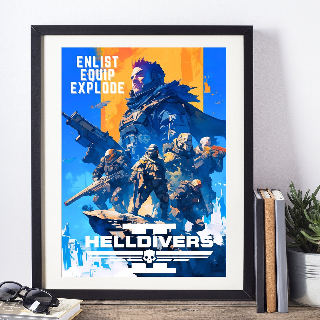 Helldivers 2 Wall Art Video Game Poster Gift 2 Digital Files Hell ...