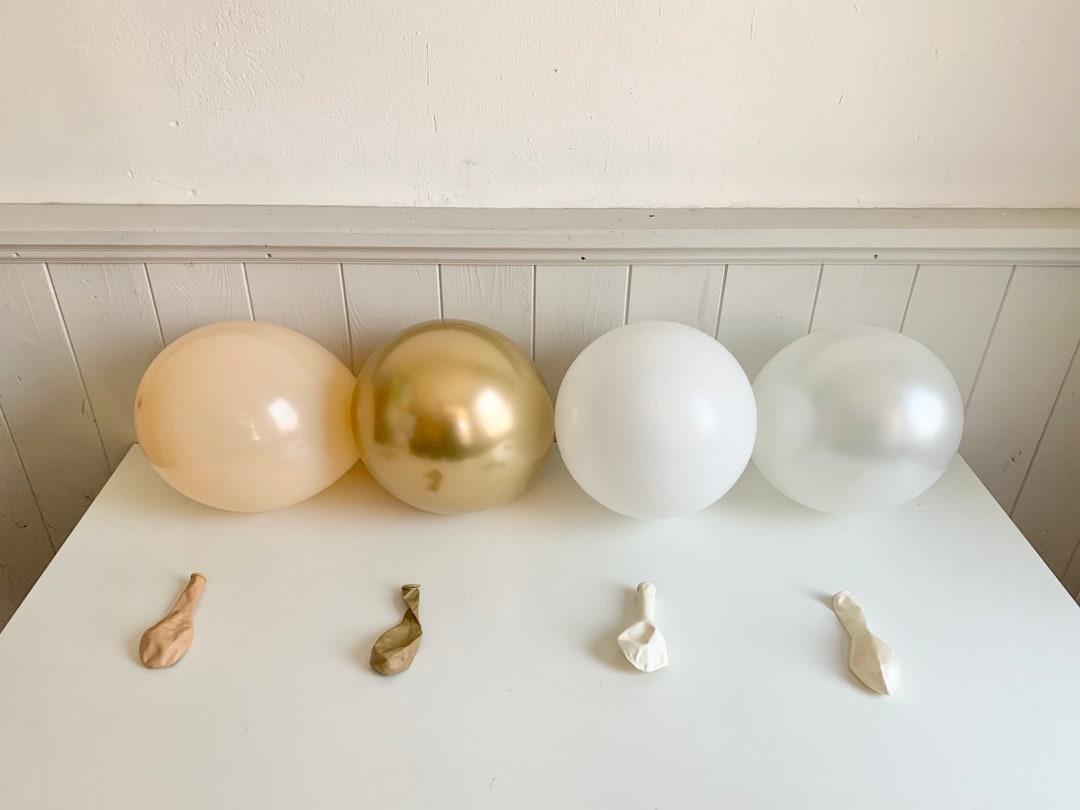 Globos de fiesta, beige dorado, globos blancos, decoración baby shower ...