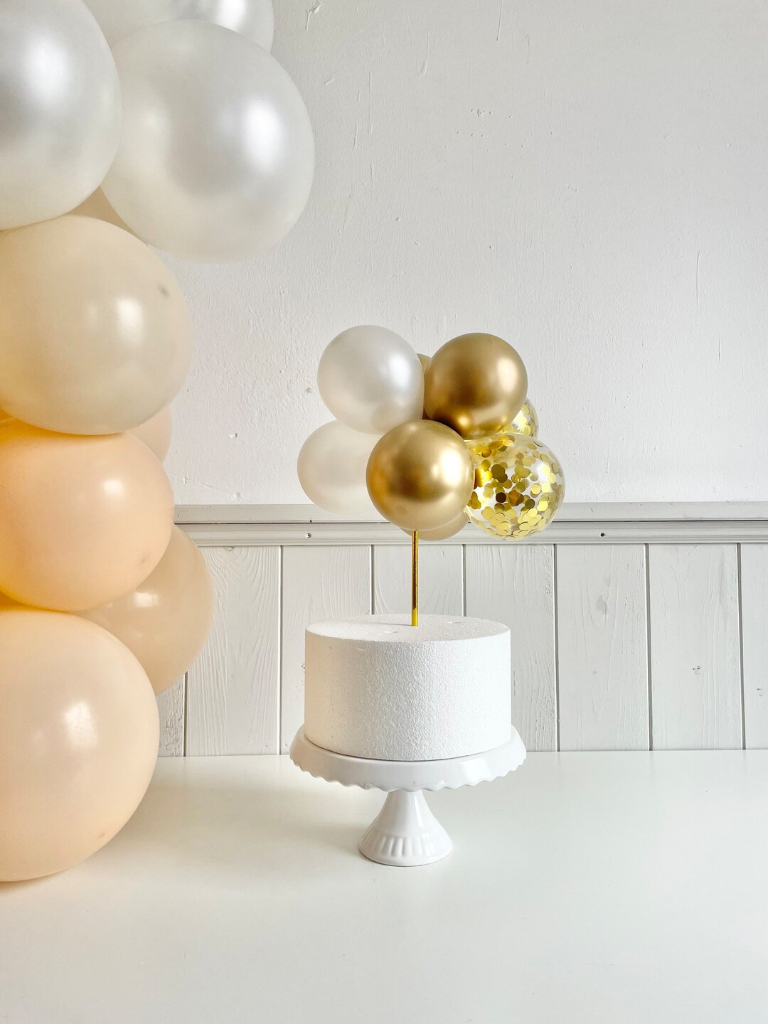 Gold Balloon Cake Topper Birthday Cake Topper Gold Confetti Balloons ...