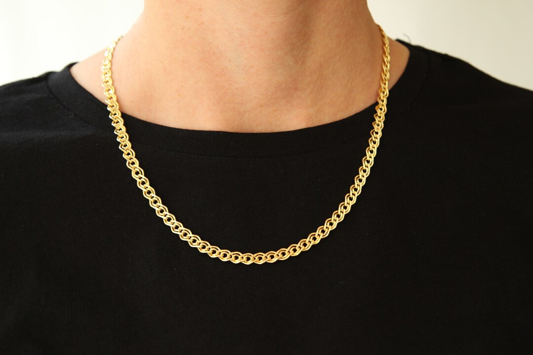 Gold Link Necklace , Oval Cable Chain ,gold Vermeil Chain 18 K Gold ...