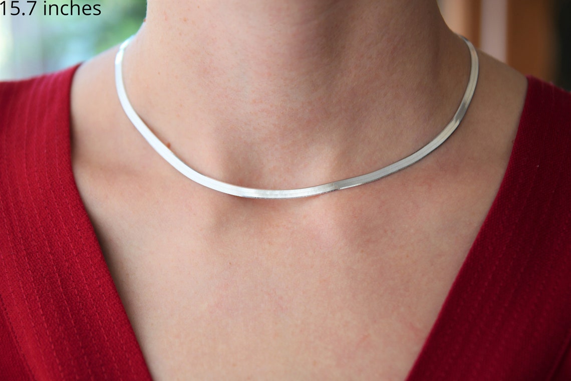 Sterling Silver Snake Chain Flat Snake Chain 925 Sterling - Etsy