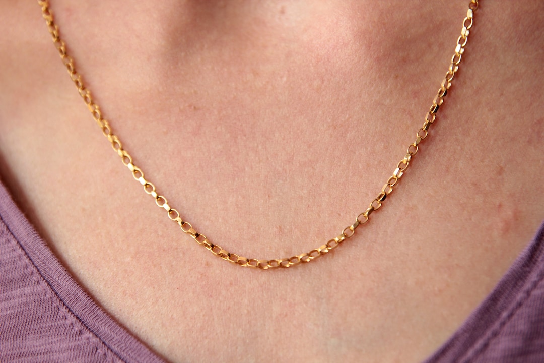 Simple Long Gold Chain Necklace , Minimalist Gold Necklace, Delicate ...