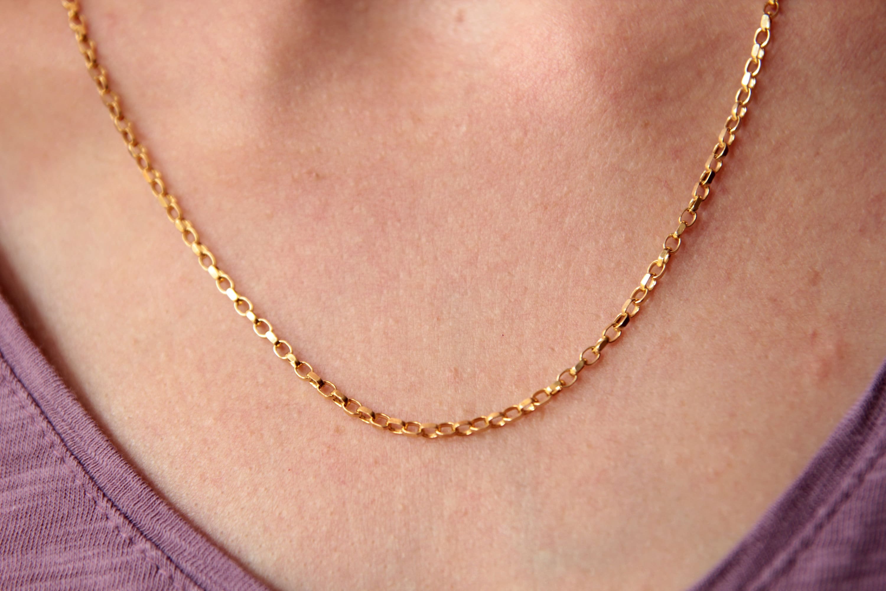 Simple Long Gold Chain Necklace Minimalist Gold Necklace - Etsy