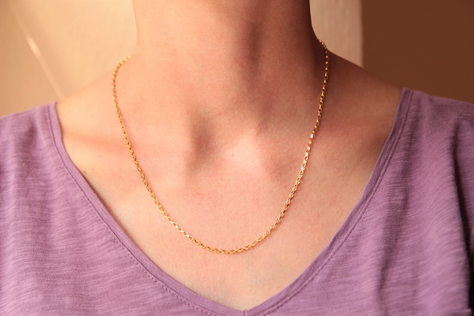 Simple Long Gold Chain Necklace Minimalist Gold Necklace - Etsy