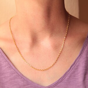 Simple Long Gold Chain Necklace , Minimalist Gold Necklace, Delicate ...