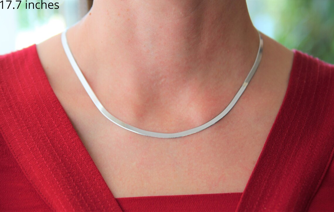 Sterling Silver Snake Chain Flat Snake Chain 925 Sterling - Etsy