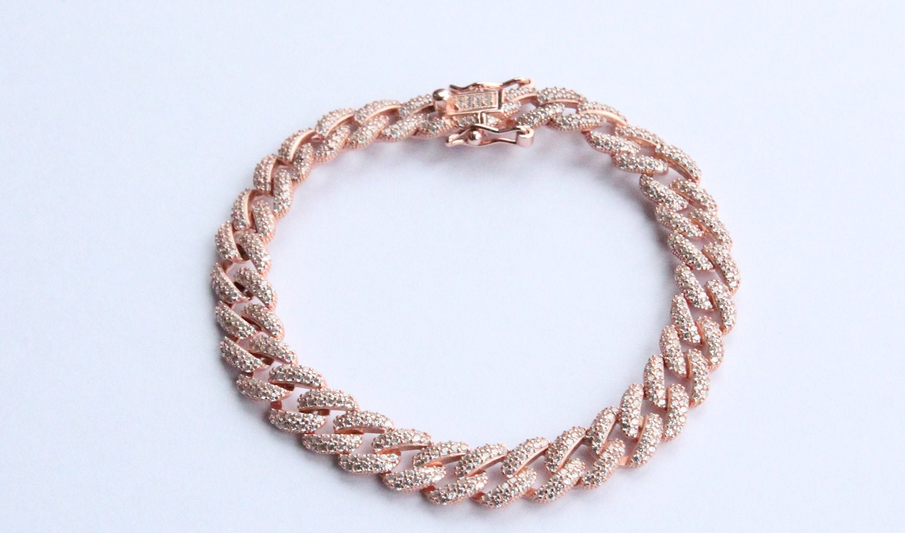 Thick Cuban Link Chain Curb Chain With Shiny Zirconia - Etsy