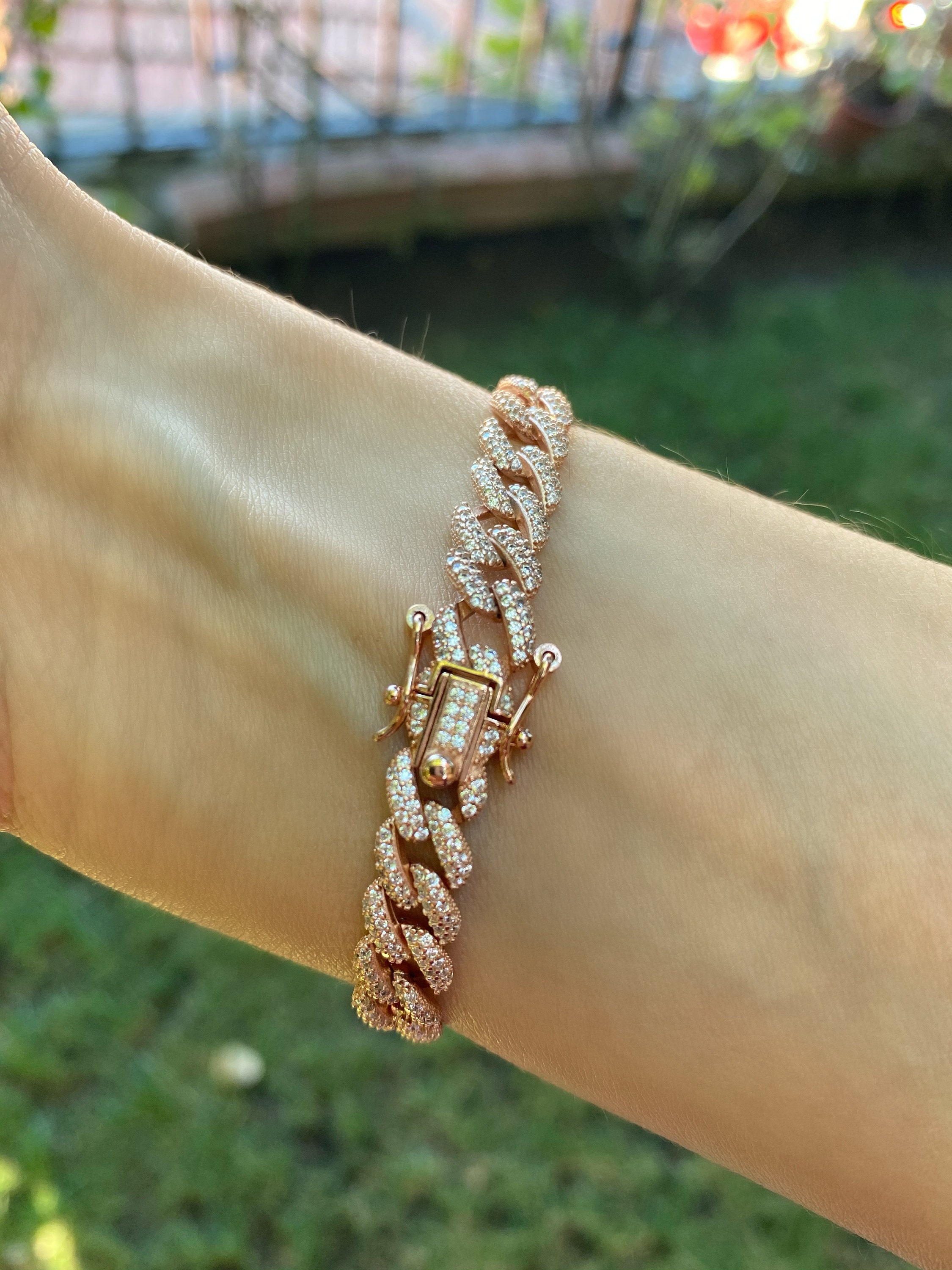 Thick Cuban Link Chain Curb Chain With Shiny Zirconia - Etsy