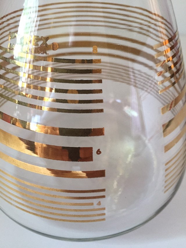 Pyrex Mid Century Modern Coffee Carafe With Basegolden Circular Stripes ...