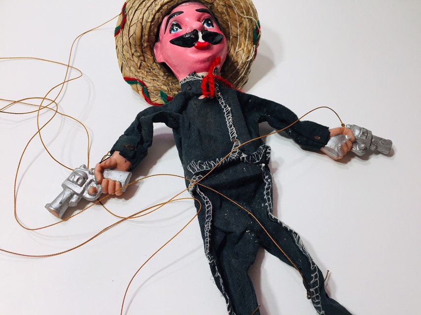 Mexican Marionette Gun Slinger Bandit Mexican Folk Art Mexican Decor ...