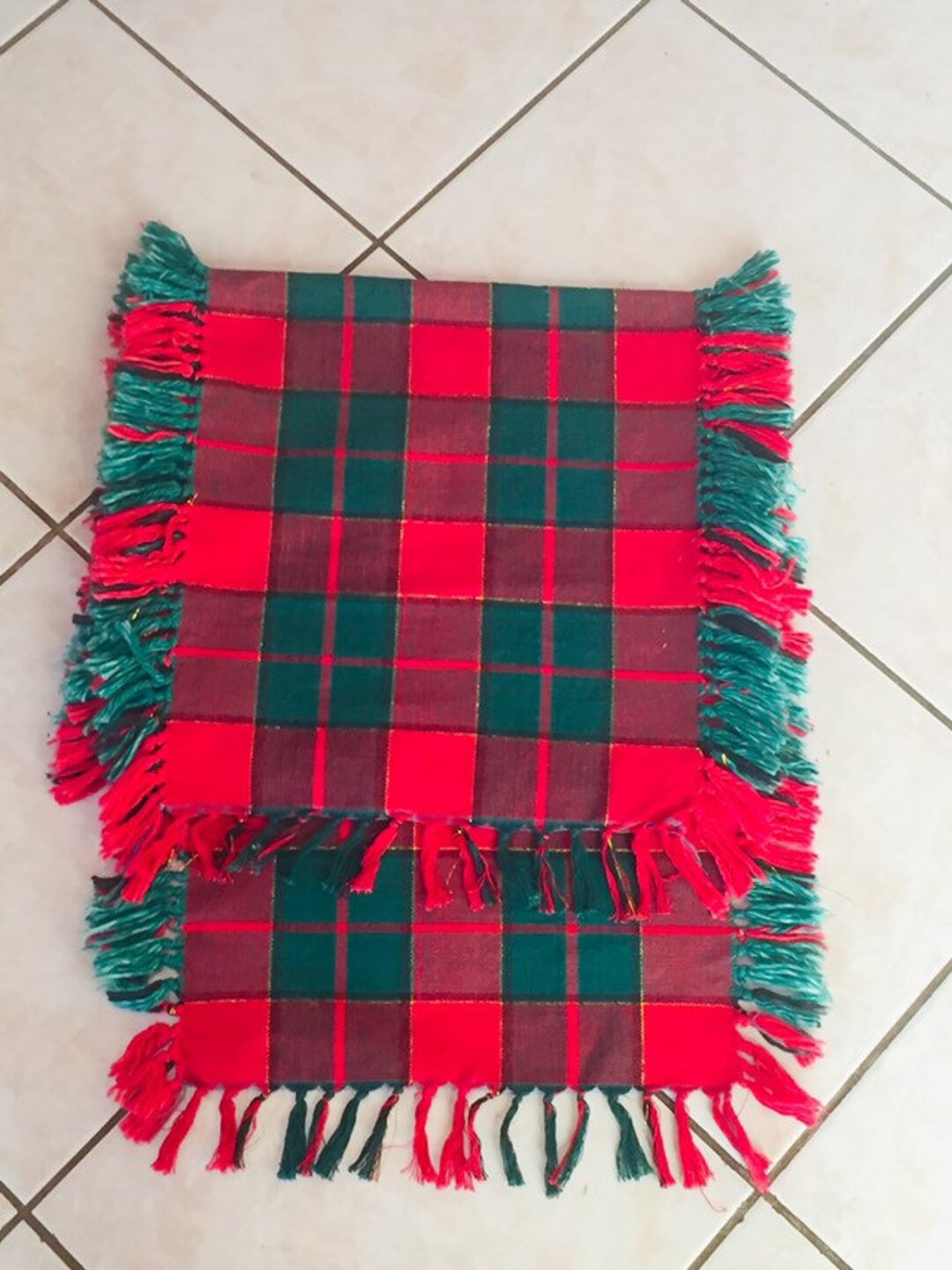 64x13 Plaid Red Green and Gold Table/ Mantle Runner - Etsy