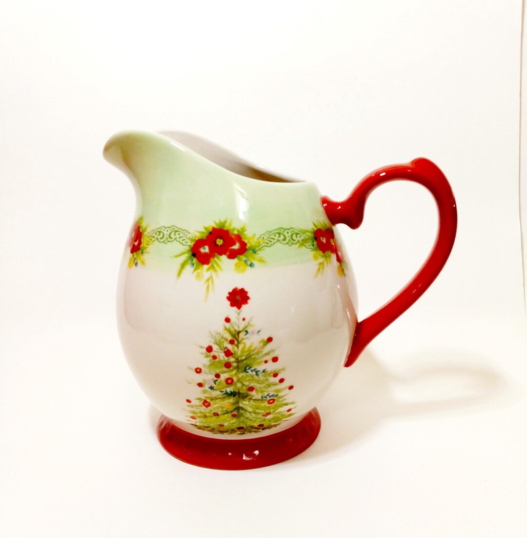 Pioneer Woman Holiday Cheer Pattern Pitcher-christmas Tree Pitcher ...