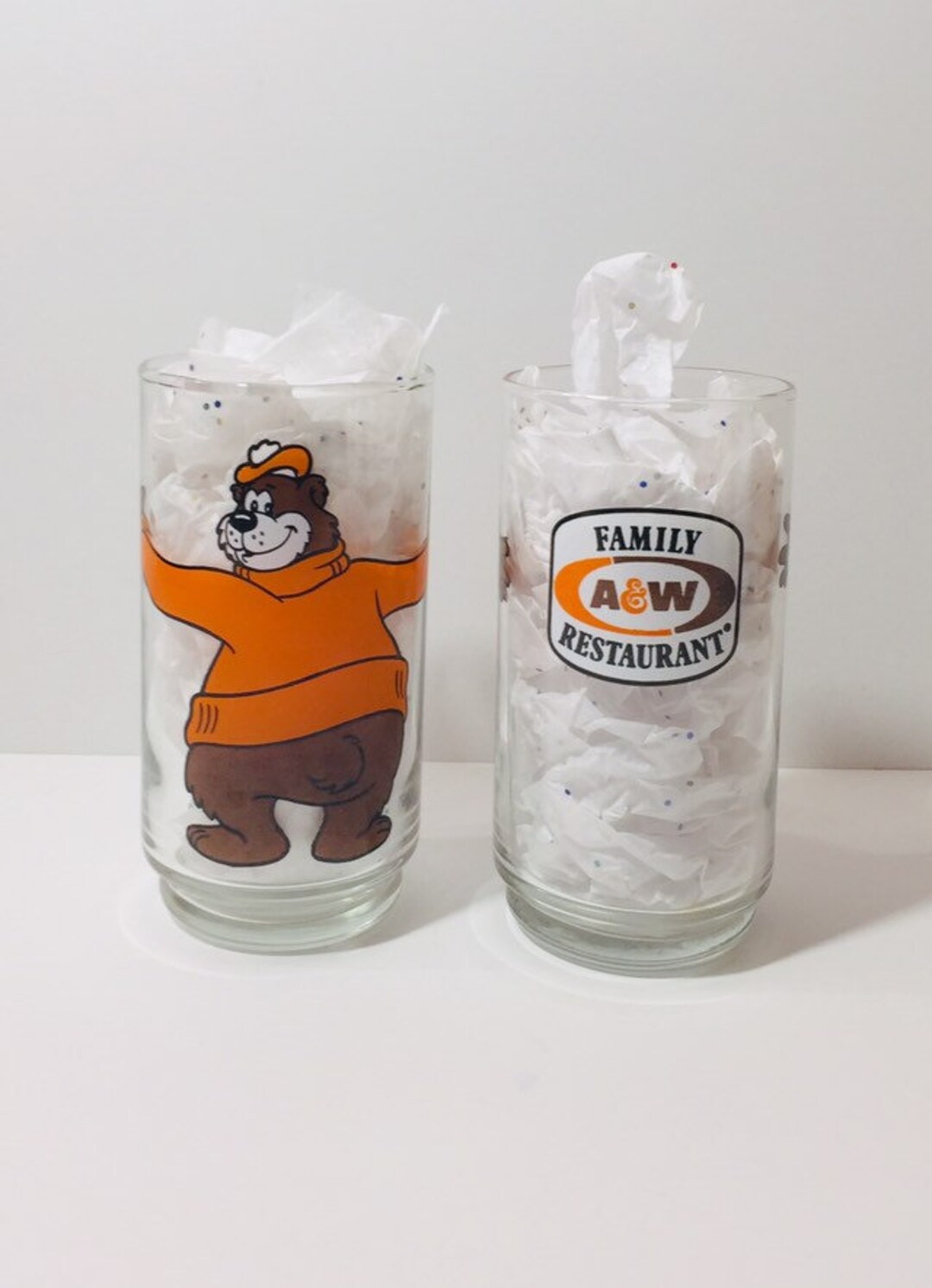 Set of Two A & W Rooty Bear Root Beer Drinking Glasses A W - Etsy
