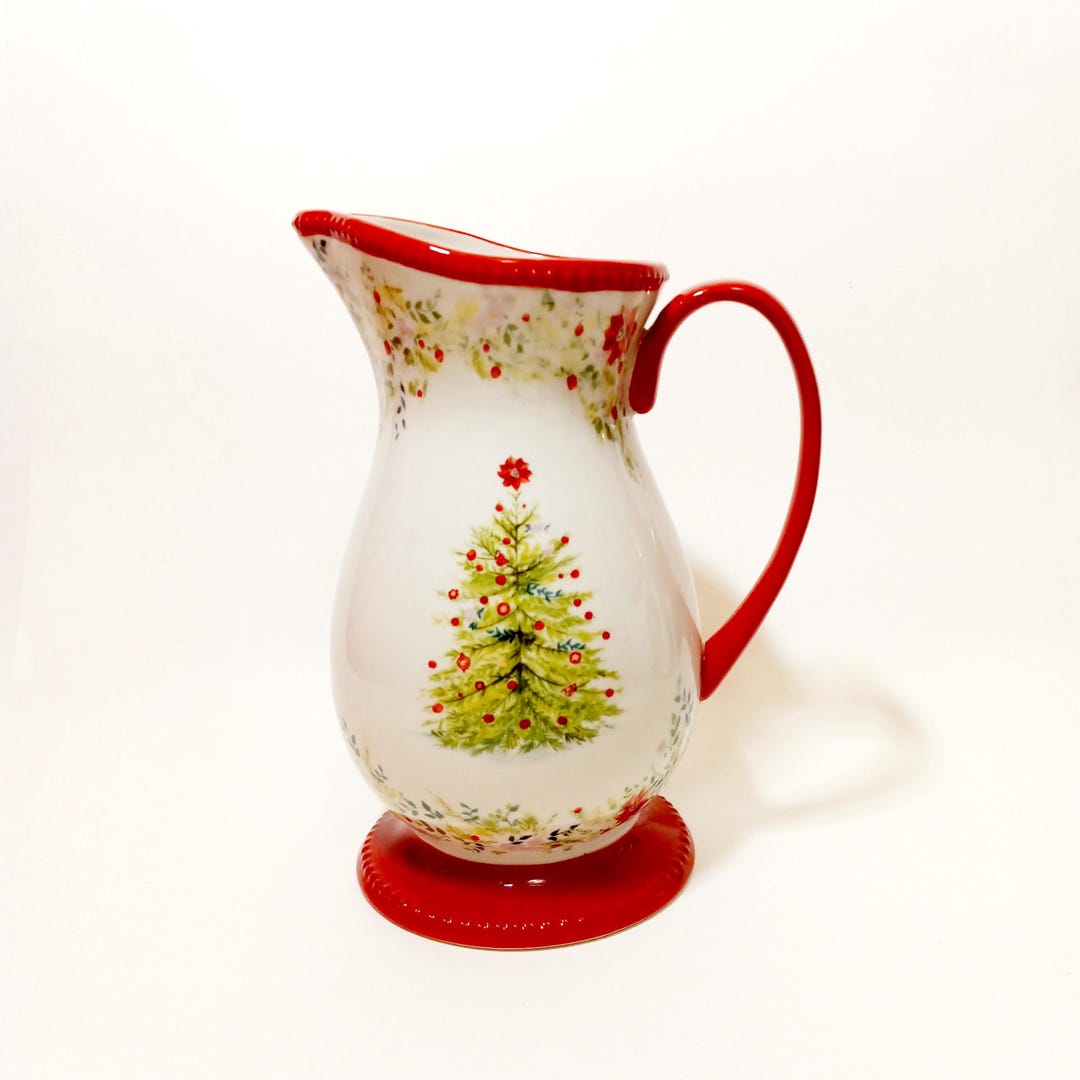 Pioneer Woman Holiday Cheer Pattern Pitcher-christmas Tree Pitcher ...