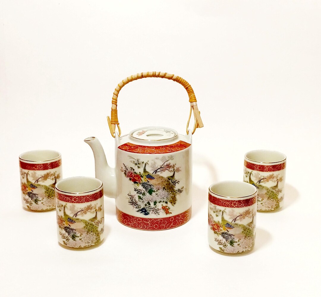 5 Pc Satsuma Peacock Teapot Set Made by Arnart Imports Made in Japan ...