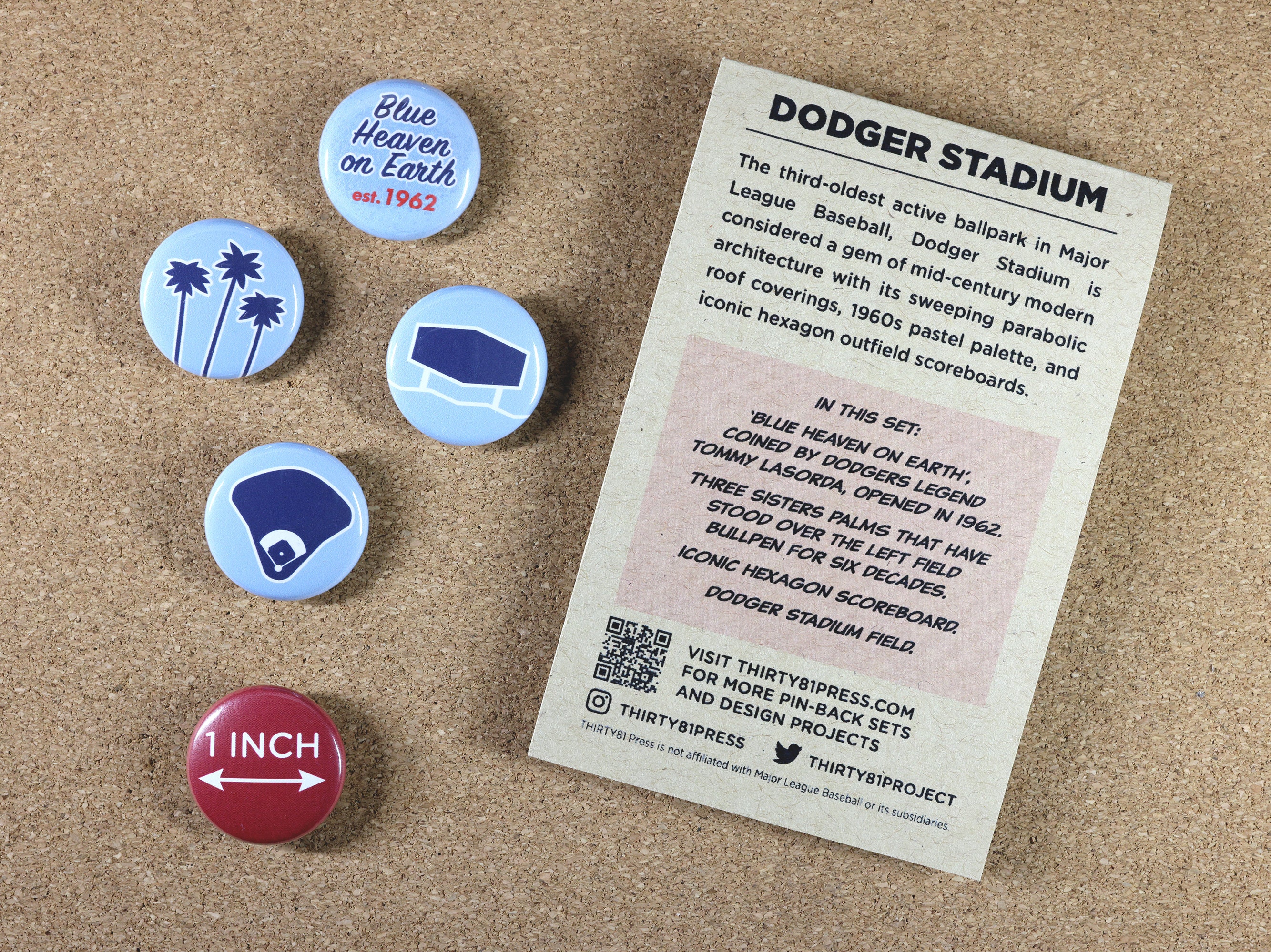 Dodger Stadium Pin-back Button Set - Etsy