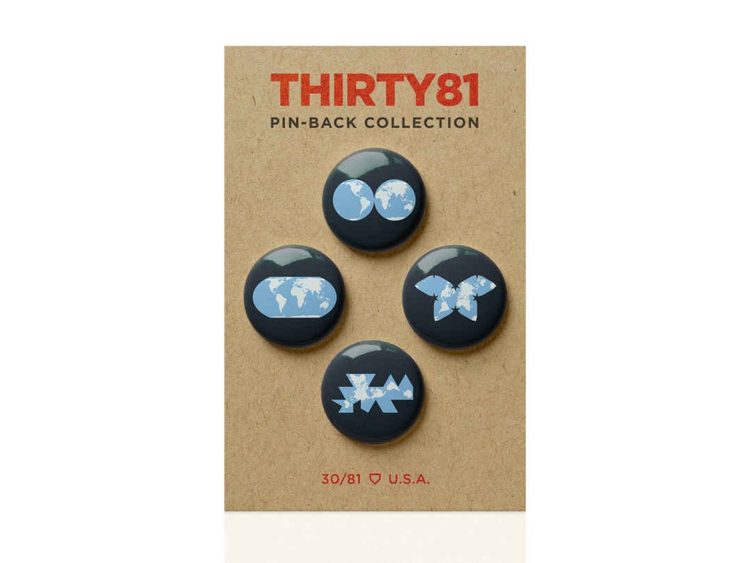 Map Projections Pin-back Button Set - Etsy
