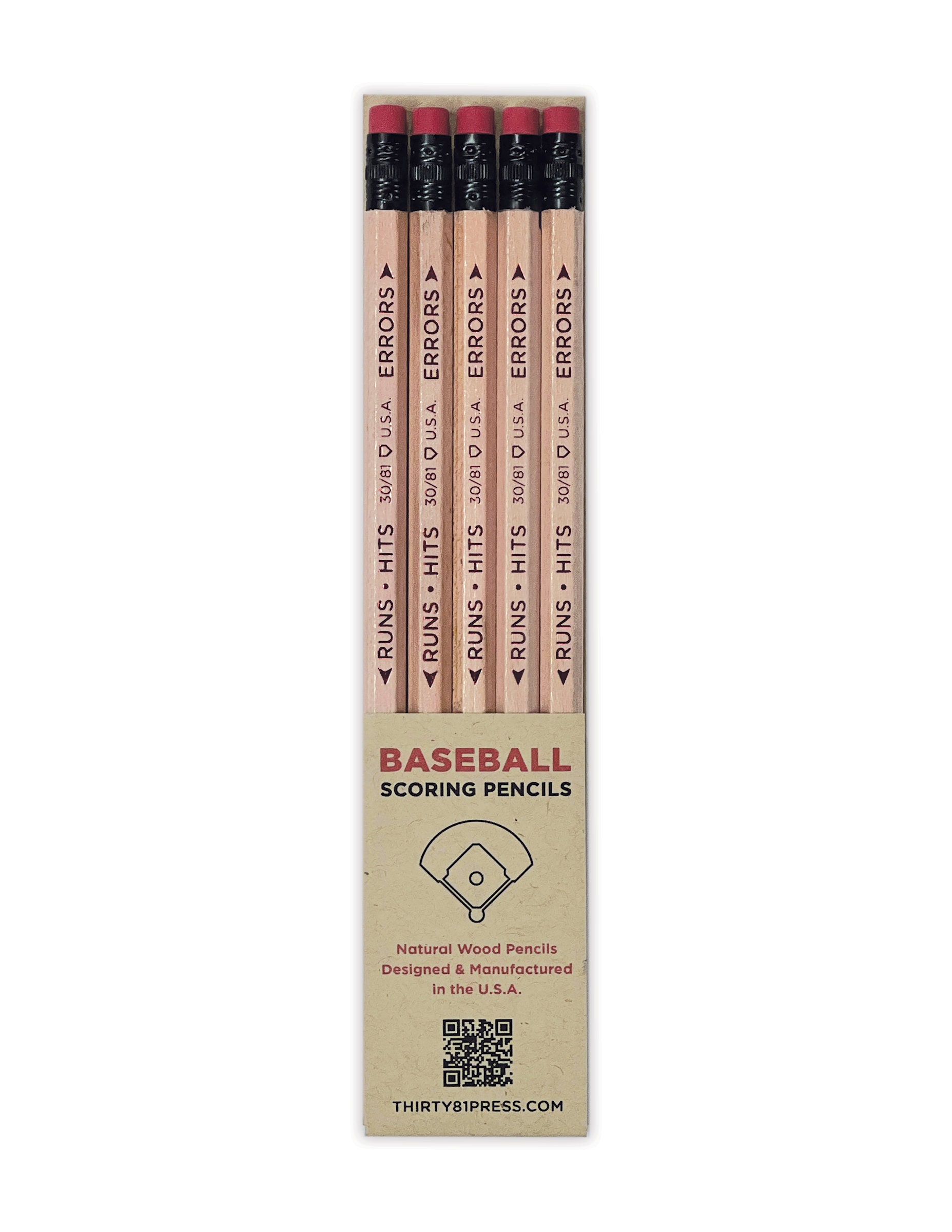 Baseball Scoring Pencils 5-pack - Etsy