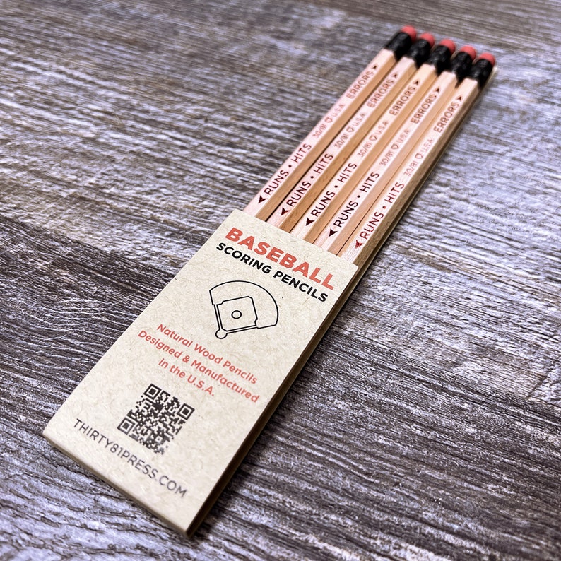 Baseball Scoring Pencils 5-pack - Etsy