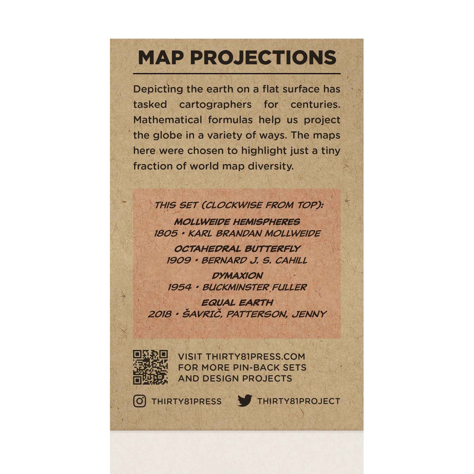 Map Projections Pin-back Button Set - Etsy