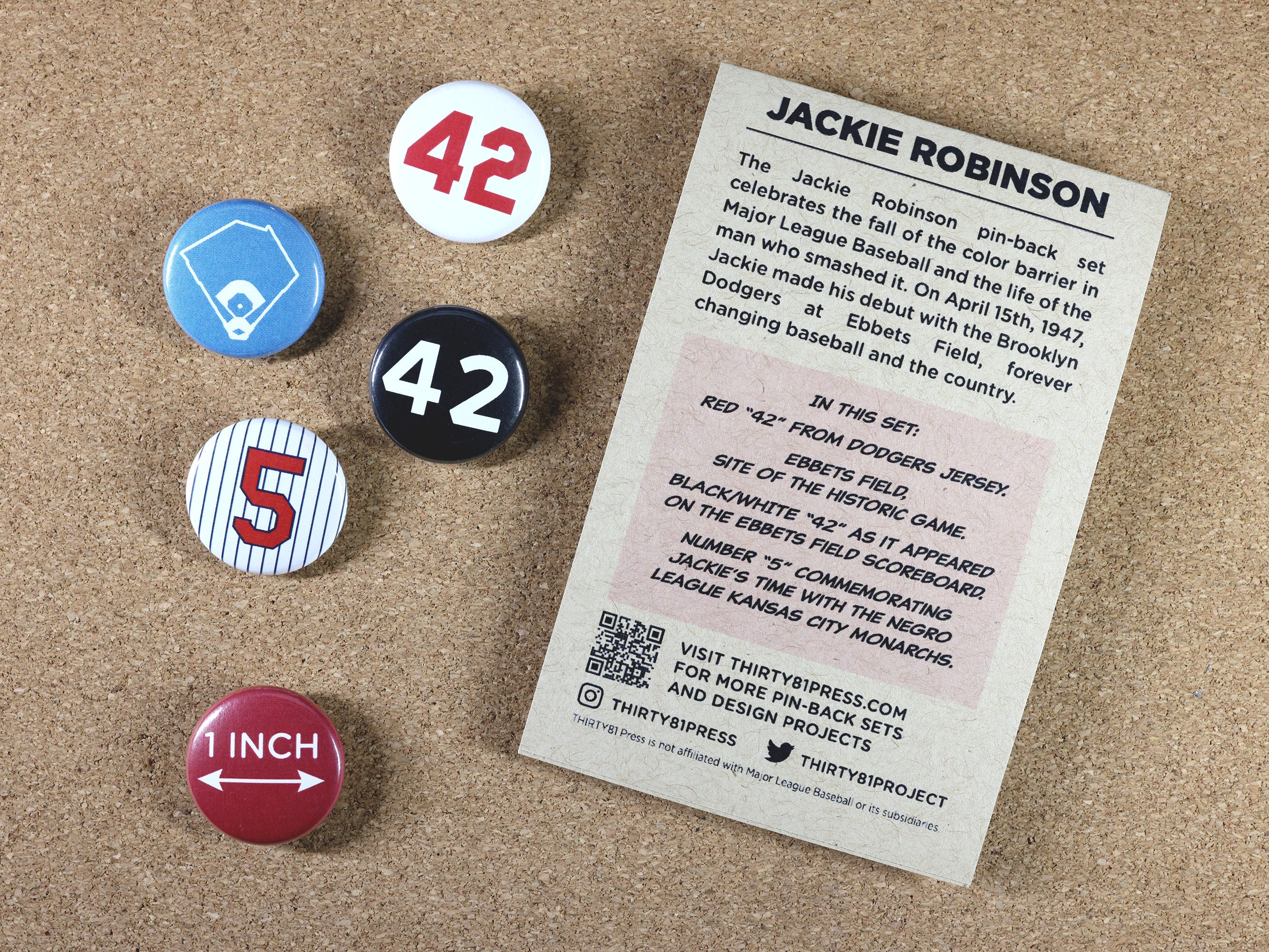 Jackie Robinson Pin-back Button Set - Etsy