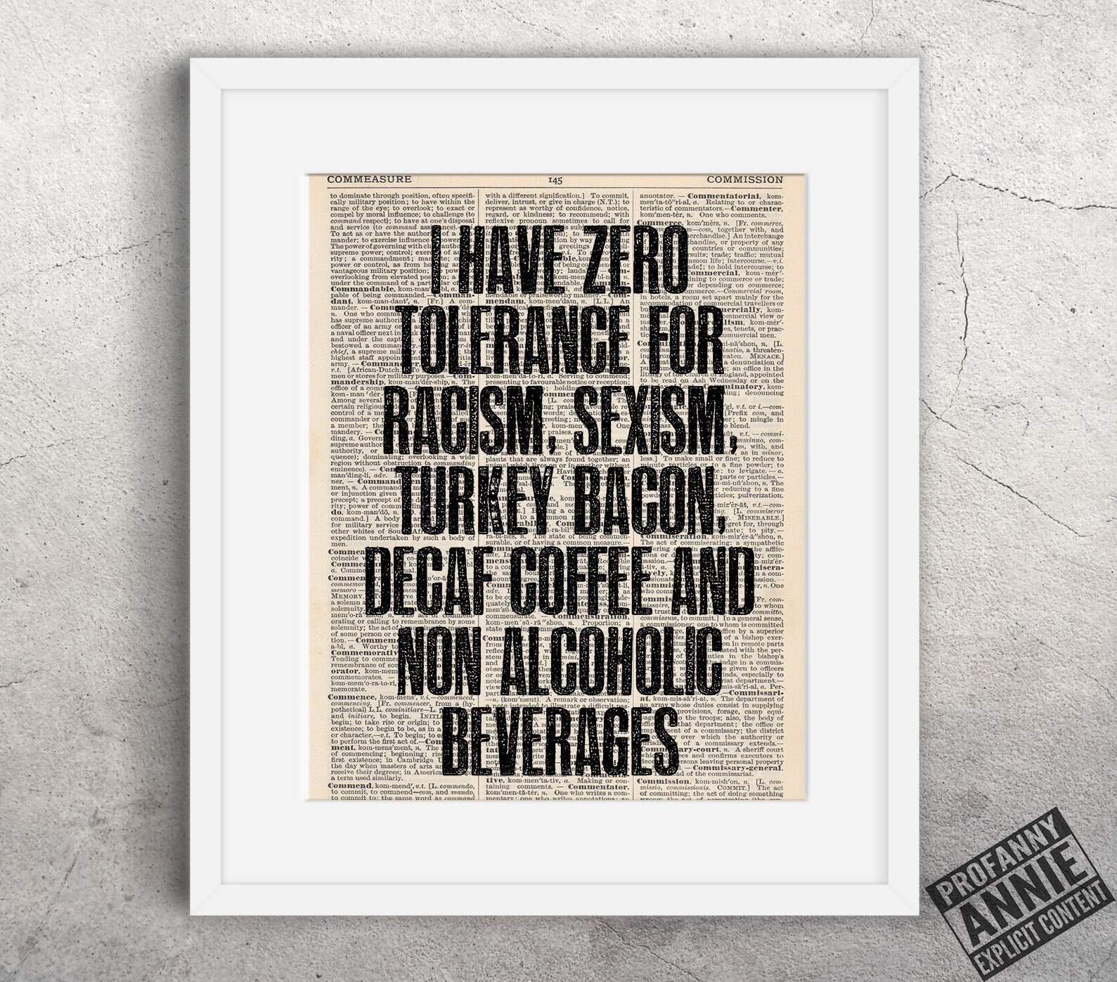 I Have Zero Tolerance for Racism Sexism Turkey Bacon Decaf | Etsy