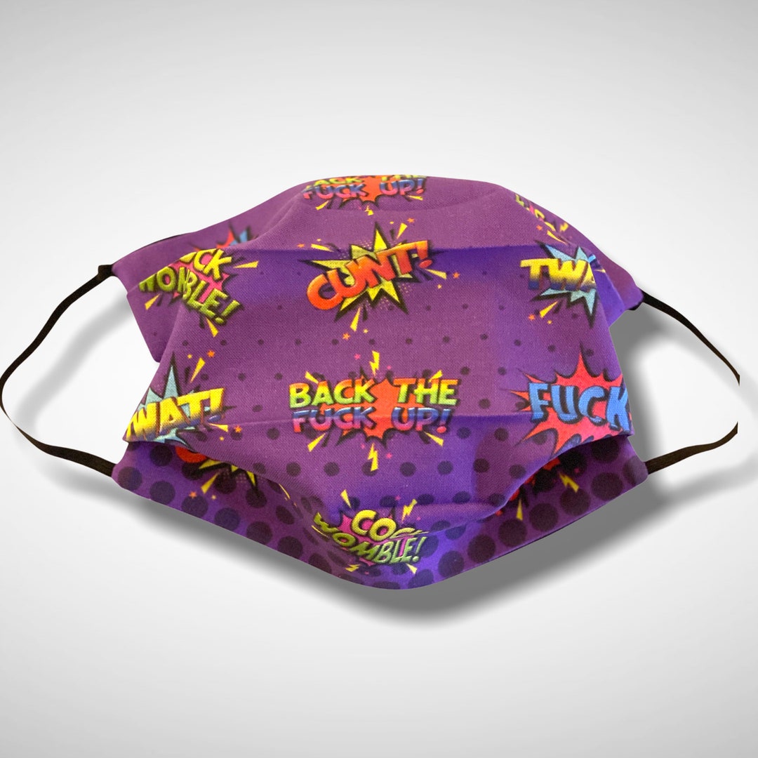 Cartoon Pow Rude Offensive Back the Fuck up Face Mask Covering - Etsy