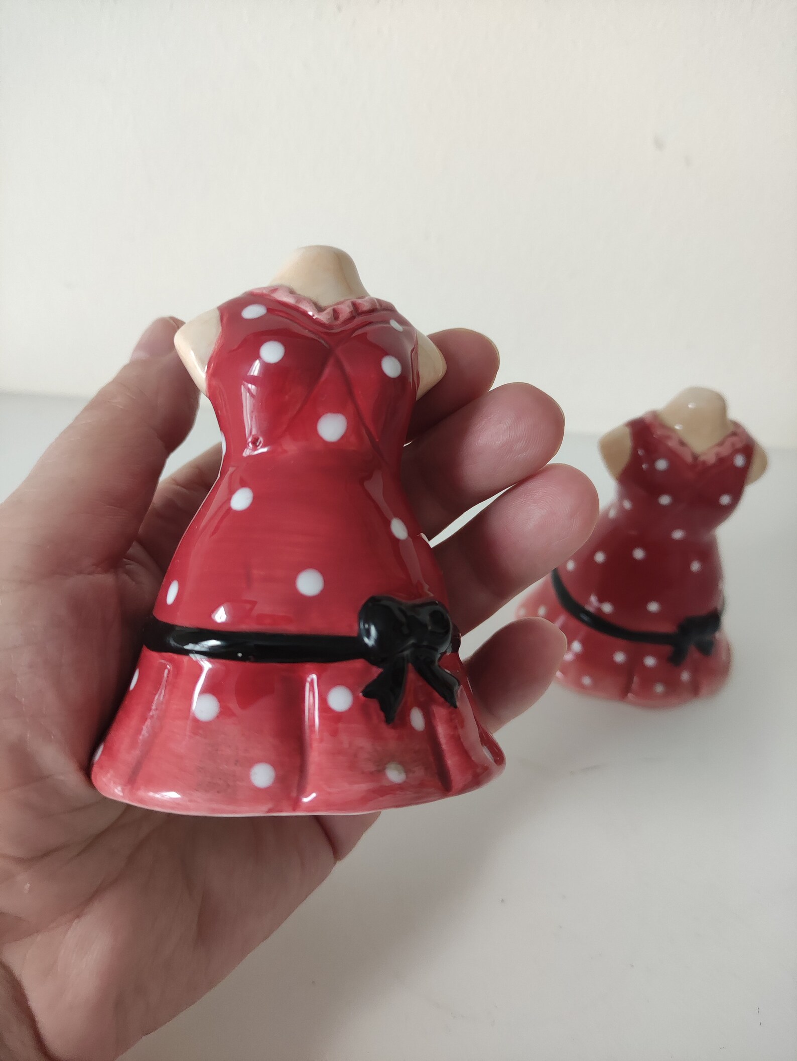 Retro 70s Porcelain Shaker Set: Red Dress Kitchen Decor - Etsy
