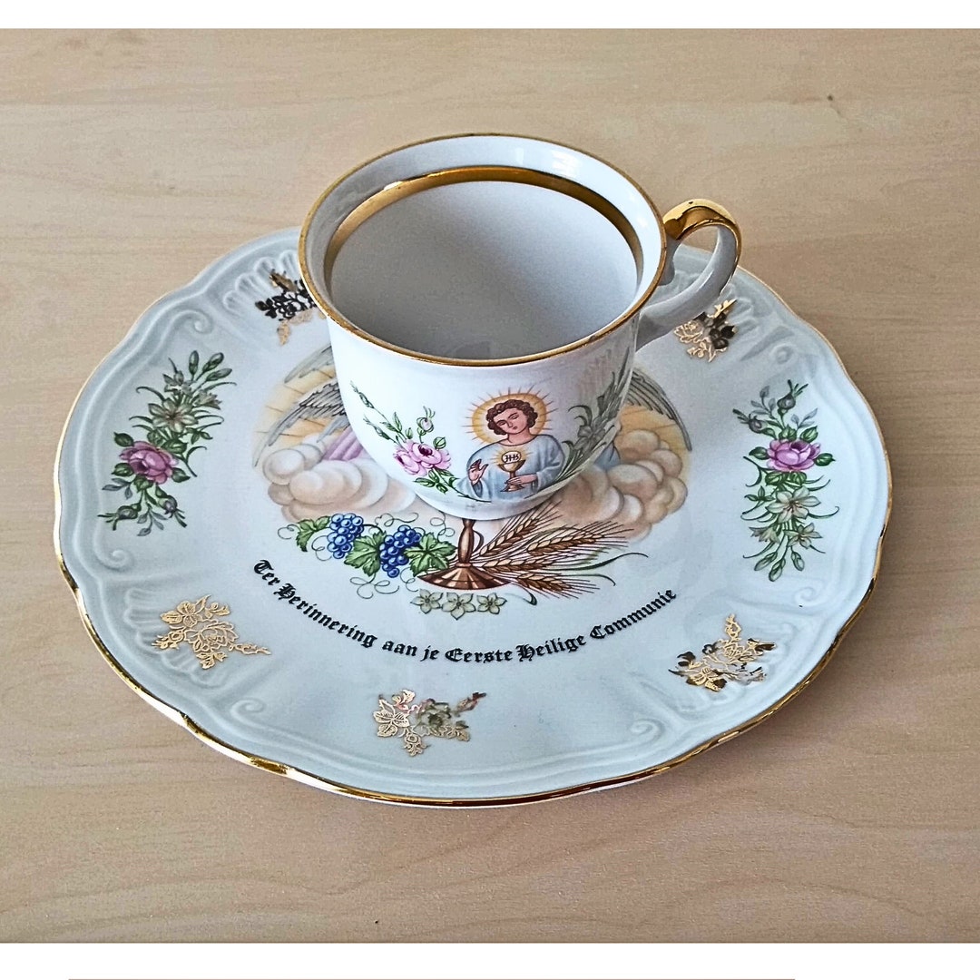 Religious Collectible Plate and Cup for First Communion From Bavarian ...