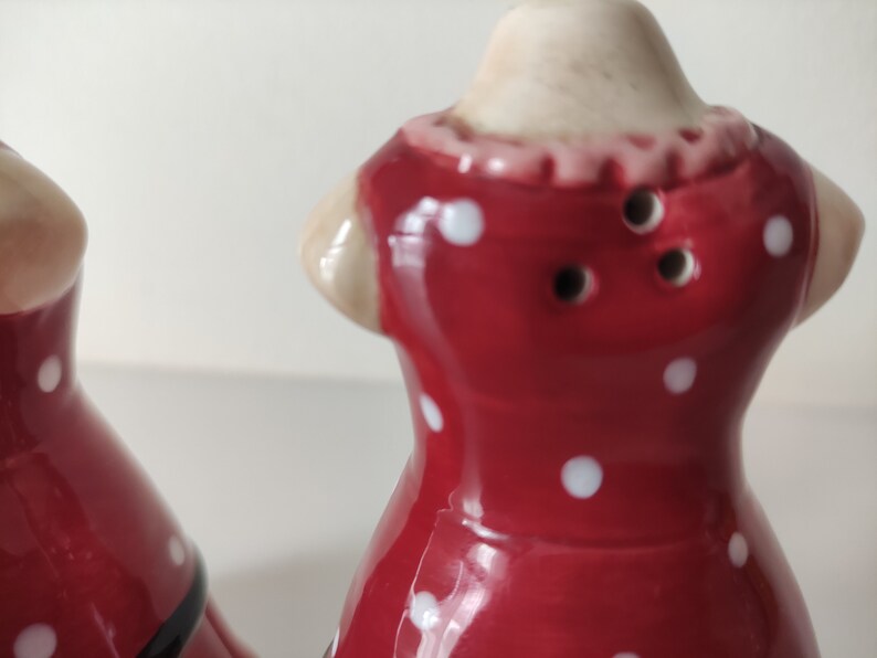 Retro 70s Porcelain Shaker Set: Red Dress Kitchen Decor - Etsy
