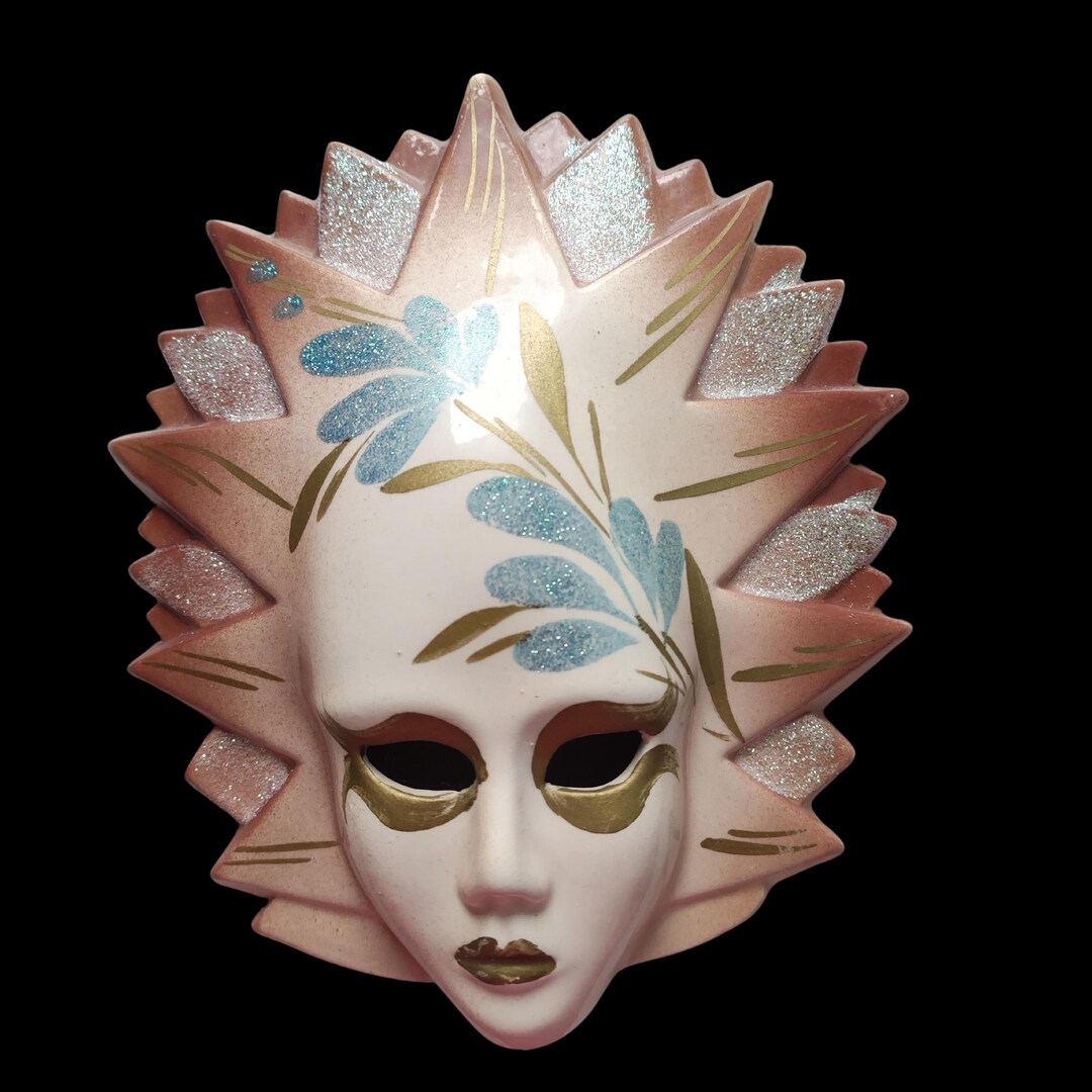 Ceramic Wall Mask Hand Painted Venetian Style Mask Decorative Venetian ...