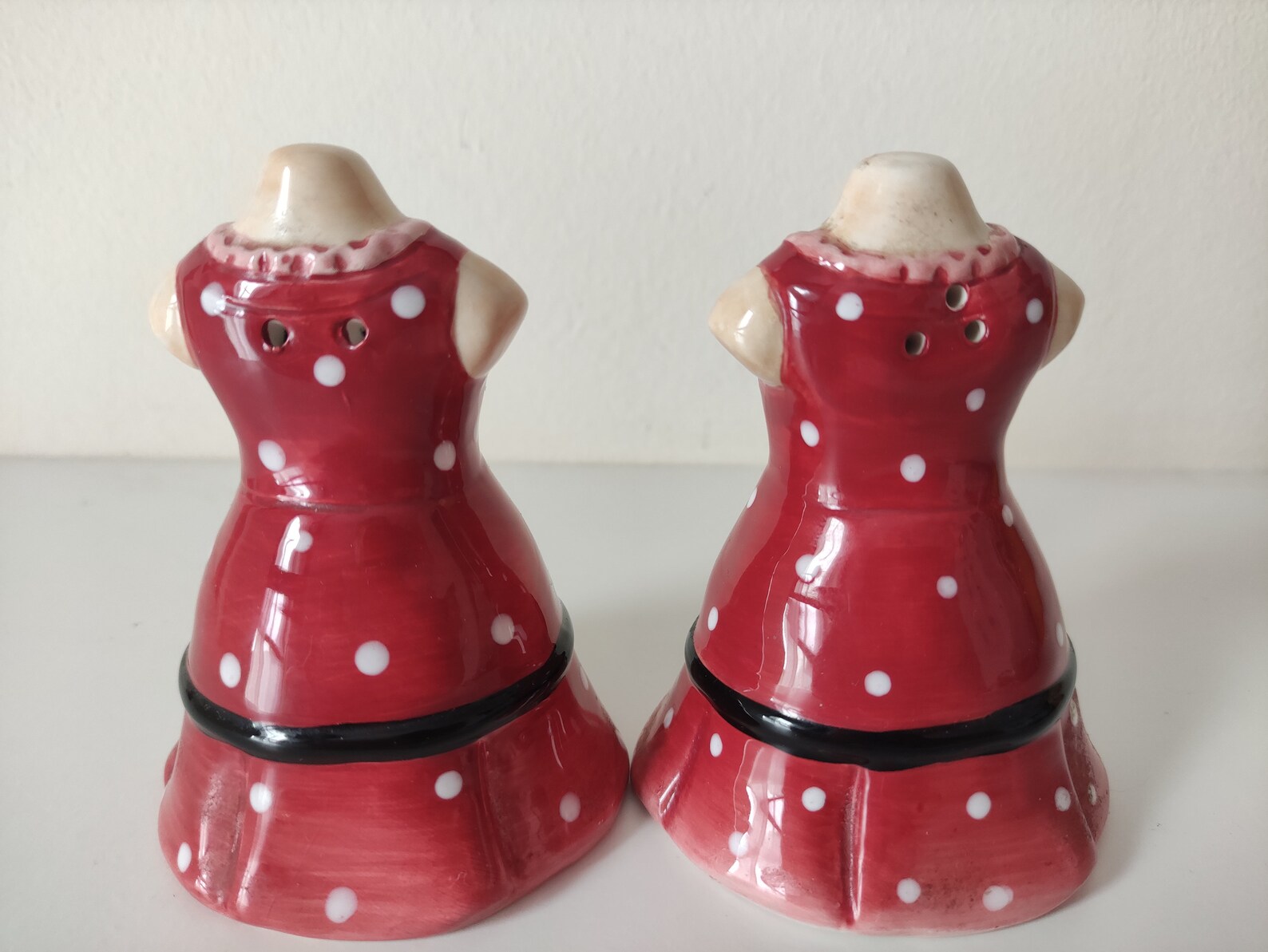 Retro 70s Porcelain Shaker Set: Red Dress Kitchen Decor - Etsy
