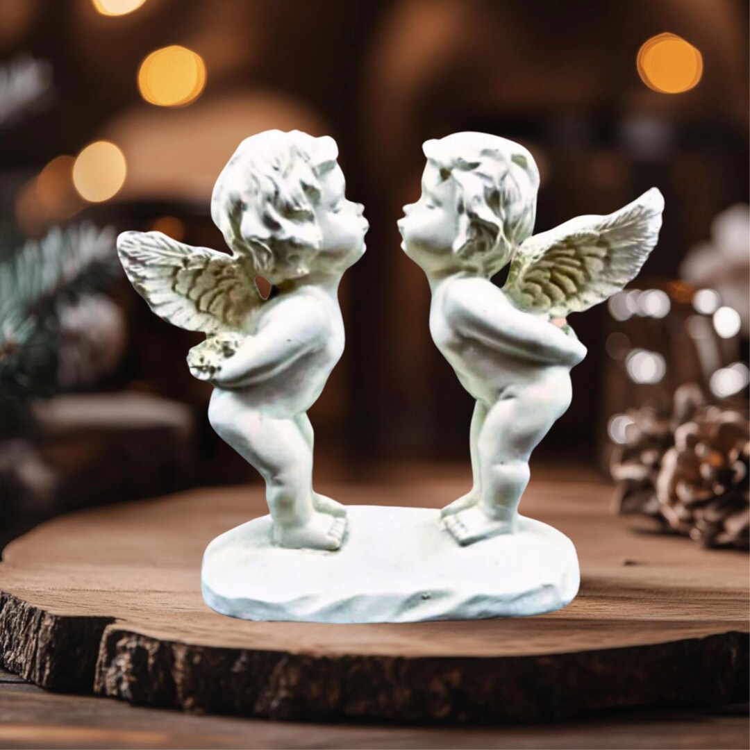 White Plaster Angel Statue: Detailed Figurine, 6" Tall - Etsy