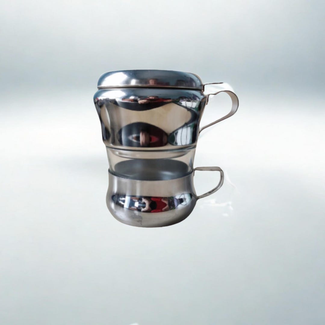 Vintage French Drip Coffee Maker: Stainless Steel & Duralex Glass, 70s ...