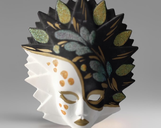 Ceramic Wall Mask Hand Painted Venetian Style Mask Decorative Venetian ...