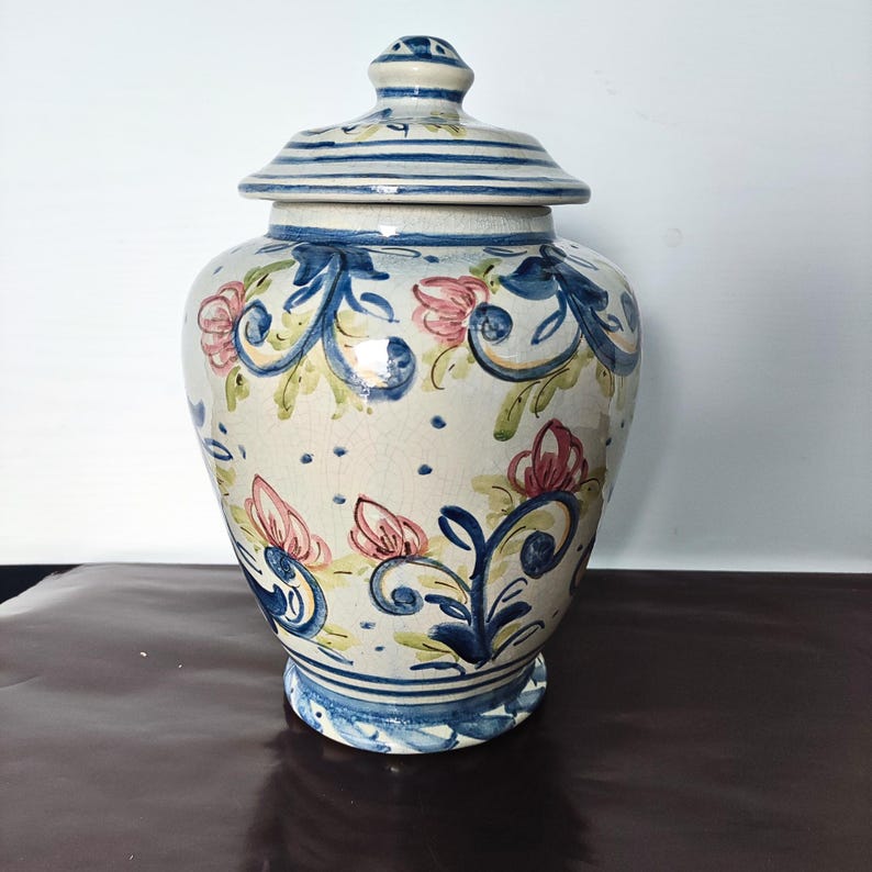 Antique Tobacco Large Jar With Lid Cracked Porcelain for Tobacco, Hand ...
