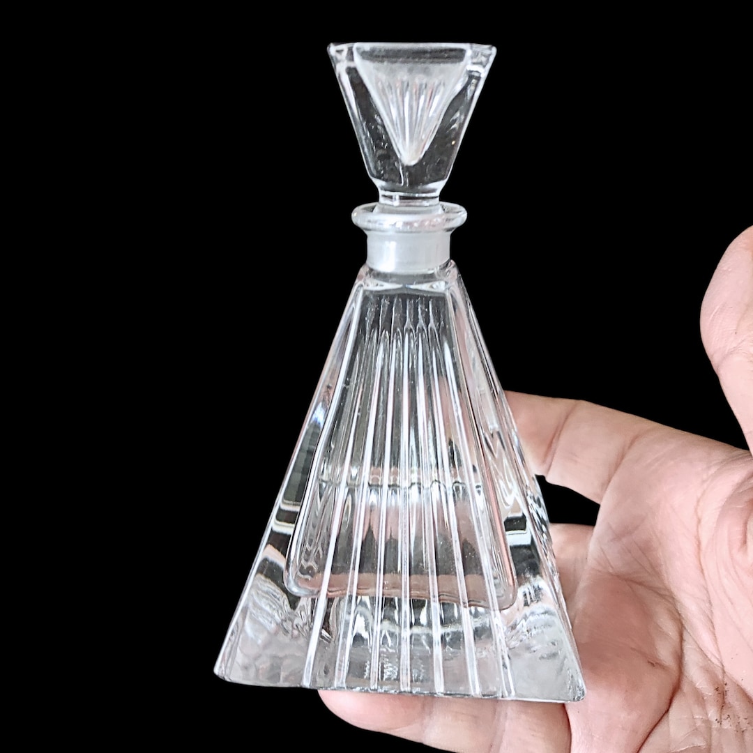 Vintage Clear Pyramid Shaped Perfume Bottle Made of 24% Lead Crystal ...